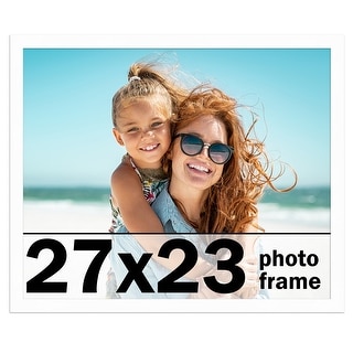 27x23 Frame White Solid Wood Picture Frame Includes UV Acrylic Shatter ...