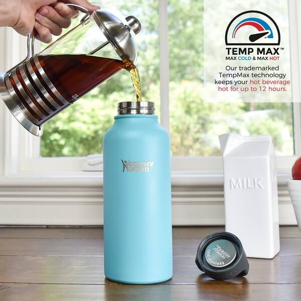 Healthy Human Stainless Steel Water Bottle (Glacier, 32 oz/ 946 ML ...