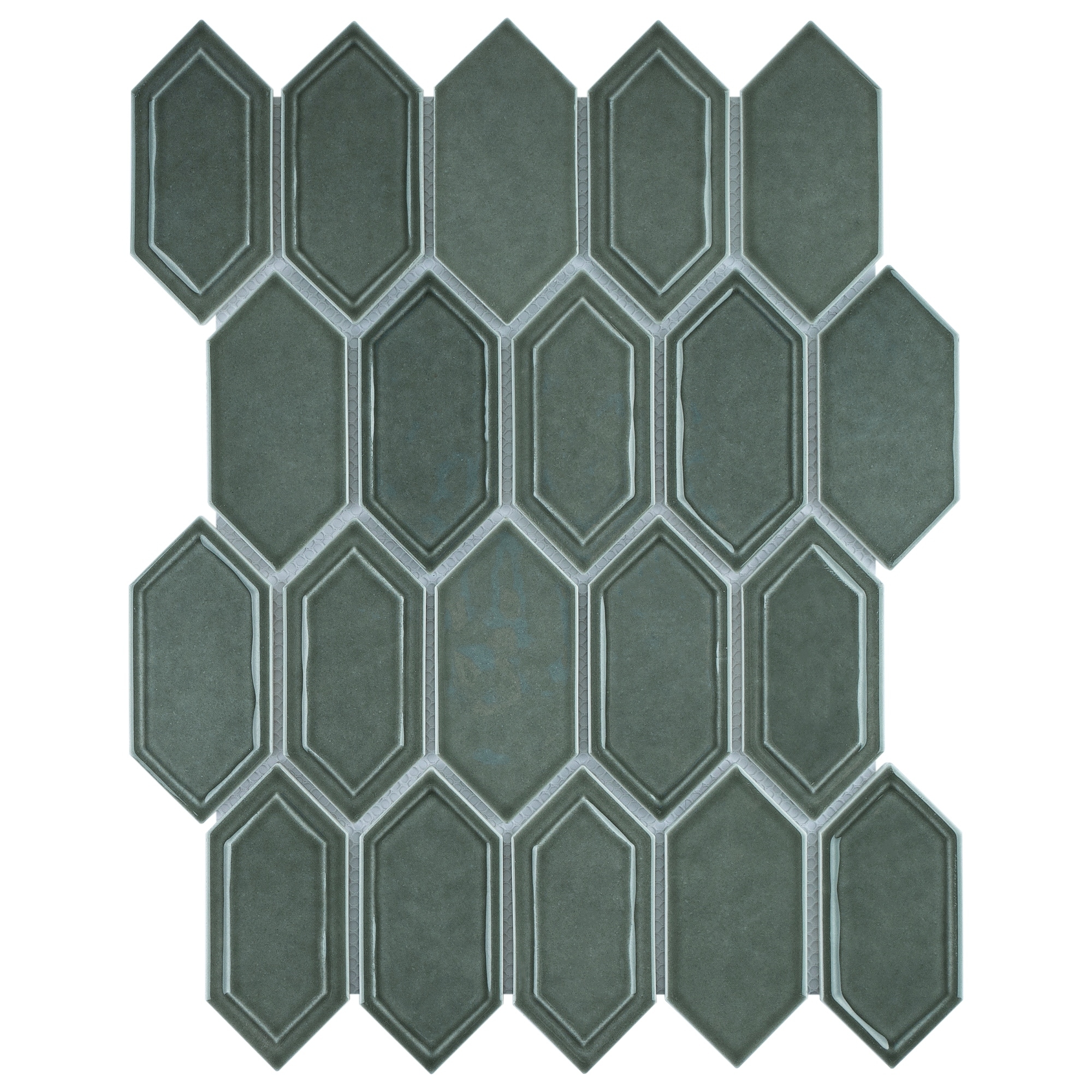 TileGen. Recycle Classic Lauretta Lantern Glass Mosaic in Green Wall ...