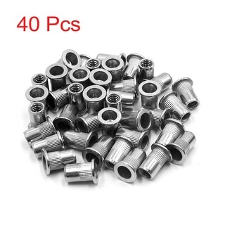 40Pcs 304 Stainless Steel 1/4-20 UNC Car Flat Head Rivet Nut Insert ...