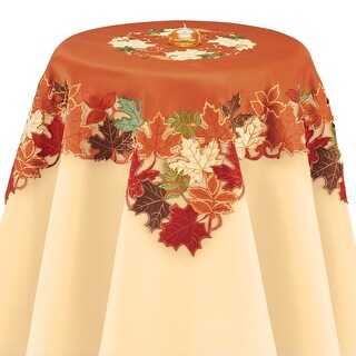 Fall Leaf Border Applique Cutwork Table Linens - Bed Bath & Beyond ...