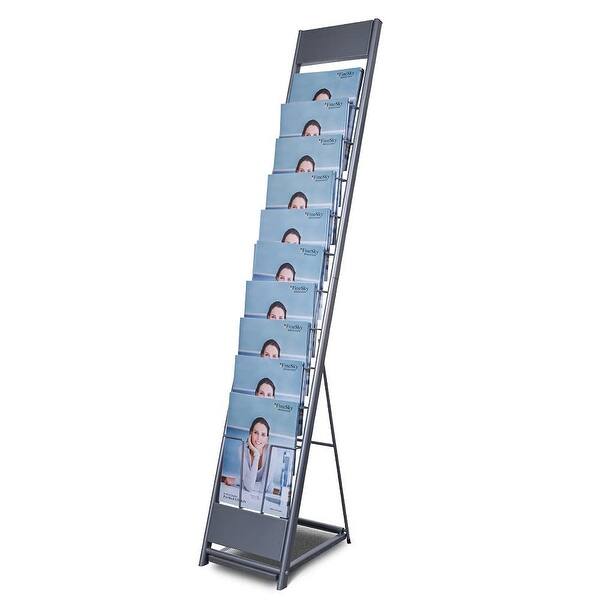 Floor Standing 10 Tier Metal Magazine Rack Brochure Display Stand - Bed ...