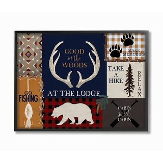 Stupell Good in the Woods Rustic Forest Animal Camping Collage Framed ...