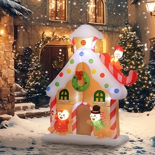 Christmas Inflatable Gingerbread House - Multicolor - Bed Bath & Beyond ...