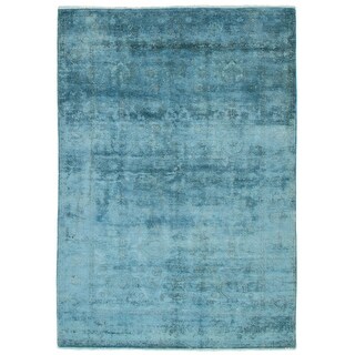 ECARPETGALLERY Hand-knotted Color Transition Light Blue Wool Rug - 5'11 ...