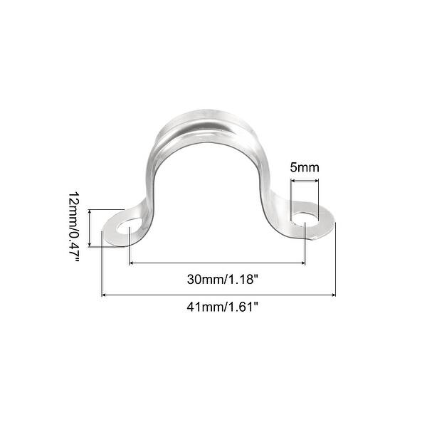 16mm Rigid Pipe Straps, 2 Hole U-Shaped Bracket Tube Clip Stainless ...