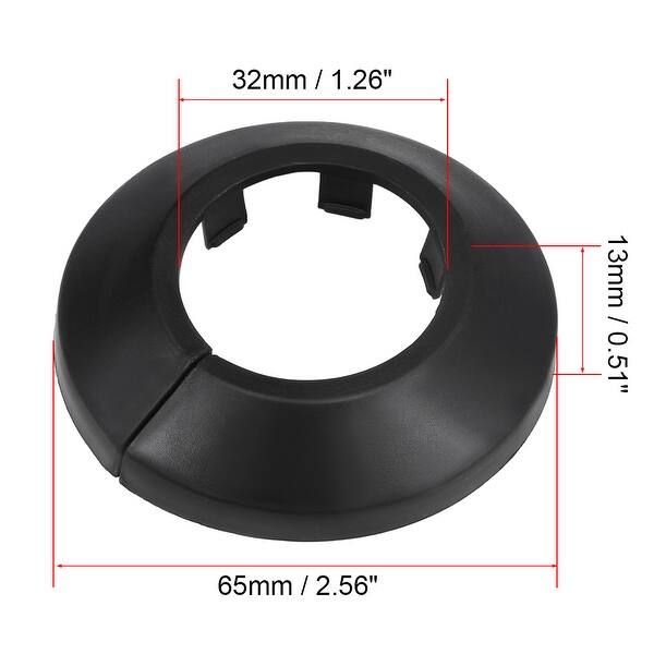 32mm Pipe Cover Decoration PP Plastic Water Pipe Escutcheon Black 4pcs ...