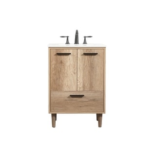 24 inch Single bathroom vanity in natural oak - Bed Bath & Beyond ...