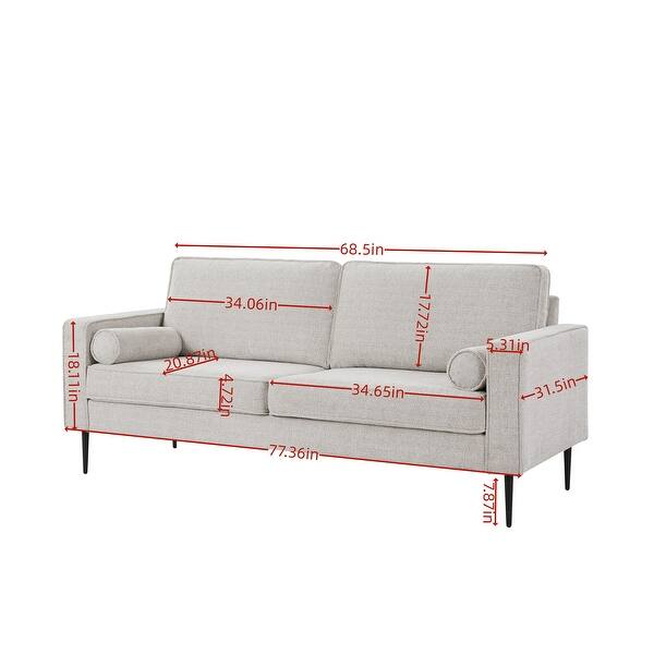 Versatile U-Shaped Linen Sectional Sofa - Movable Chains and High ...