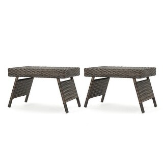 Thira Wicker and Aluminum Outdoor Folding Side Table by Christopher ...