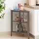 VECELO, Triangular Corner Cabinet with 3-tier Storage Shelves For Small ...