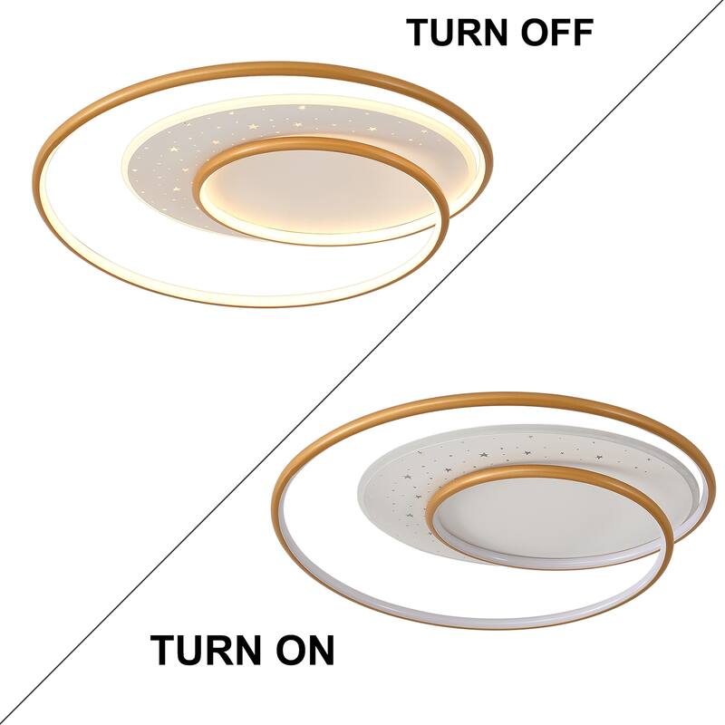 51W Dimmable LED Flush Mount Ceiling Light Fixture with Remote Control ...