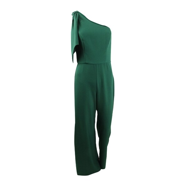 Betsy & Adam Women's One-Shoulder Bow Jumpsuit - Overstock - 33936920