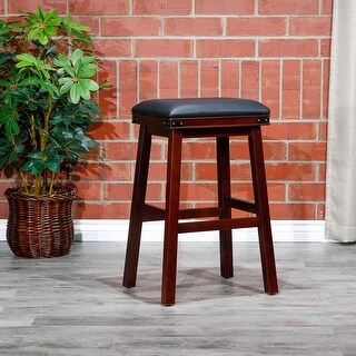Espresso French 30" Leather Seat Industrial Counter Height Stools Bar ...