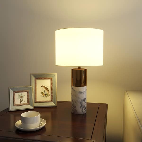 Set of 2 Luxury Marble Gold Bedside Table Lamp - Bed Bath & Beyond ...