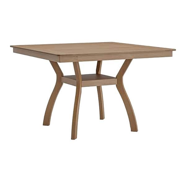Upi 54 Inch Counter Height Table, Square, Curved Legs, Open Shelf ...
