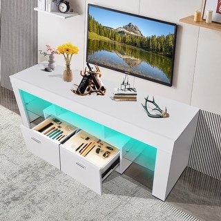 LED TV stand modern TV stand with storage Entertainment Center with ...