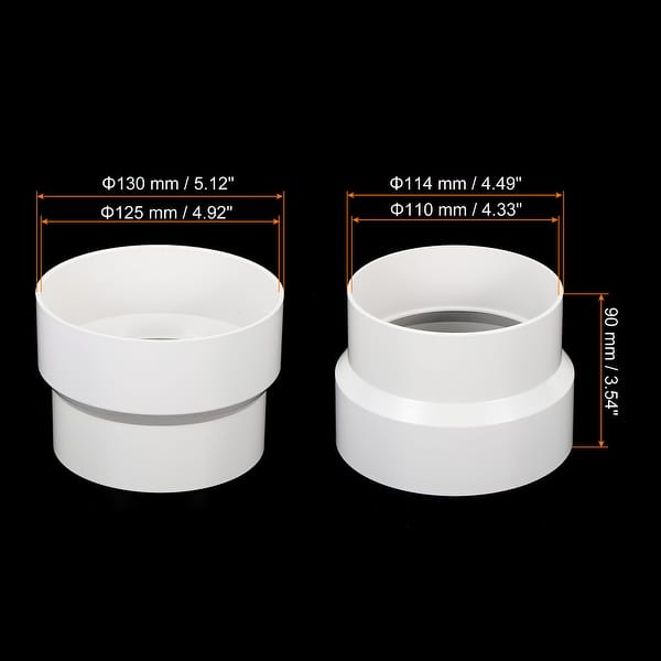 Duct Reducer, ABS Ducting Airflow Tube Increaser Adapter Pipe Fitting ...