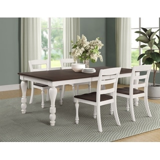 Madelyn Coastal White Rectangular Dining Table Set - Bed Bath & Beyond - 37403132