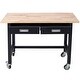 Drawer Storage, Heavy Duty Bamboo Wood Work Table with Wheels - Bed ...
