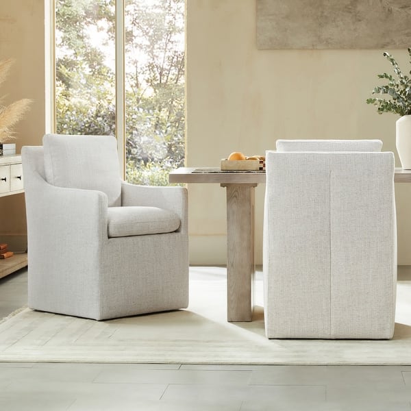 Hailey Dining Arm Chair with Caster Wheels for Kitchen Fabric - N/A ...