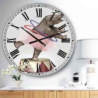 Designart 'Circus Elephant' Oversized Modern Wall Clock - Bed Bath ...