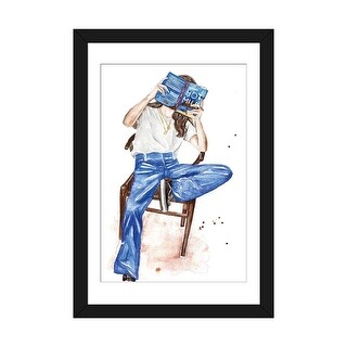 iCanvas "7 Stylish Woman In Jeans With Hot Milk Book" by Olga Cree ...