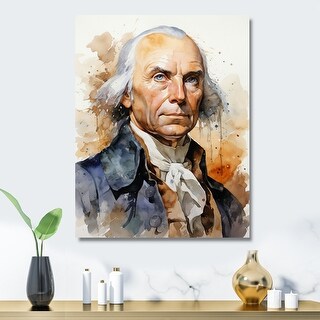 Designart "James Madison Portrait" President/Political Metal Art Print ...