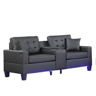 Modern Genesis Sofa with LED Lights, USB Charging Ports, and Storage ...