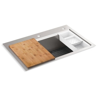 Kohler K-80084-2PC Task 33" Undermount Single Basin Stainless Steel ...