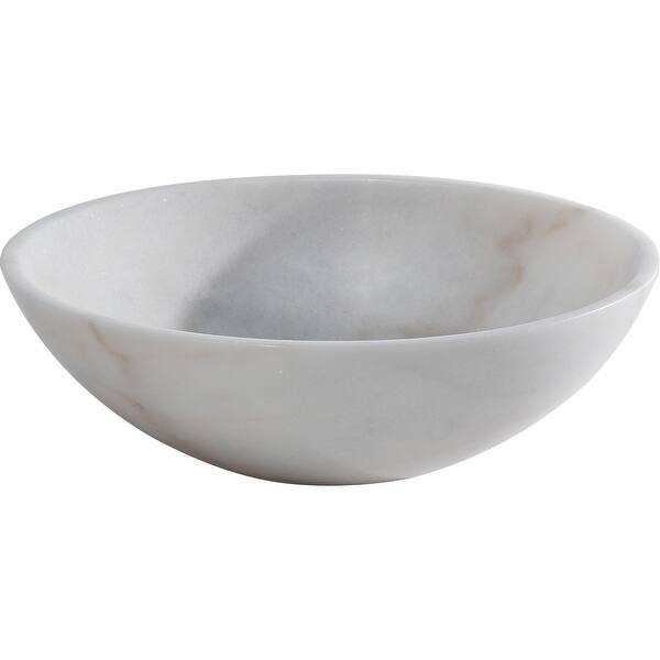 AA Warehousing 'Brielli' White Marble Round Polished Stone Basin - Bed ...