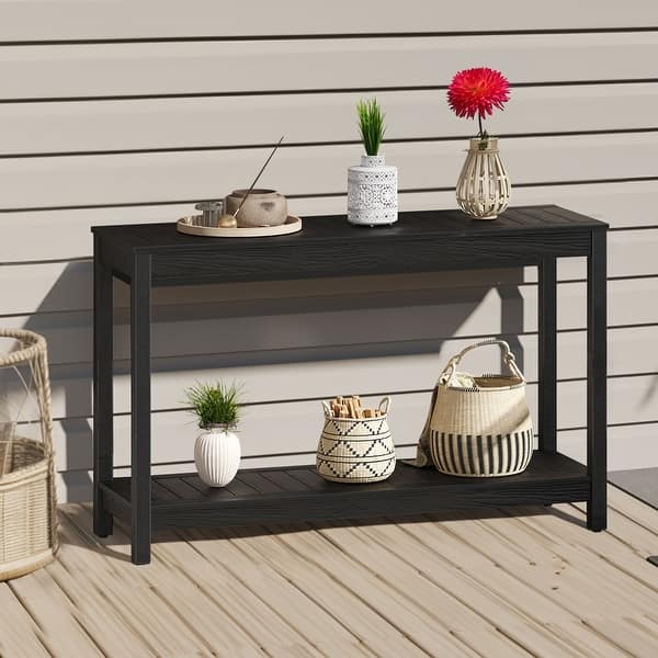 Moasis Outdoor Console Table with Storage Shelves - Bed Bath & Beyond ...