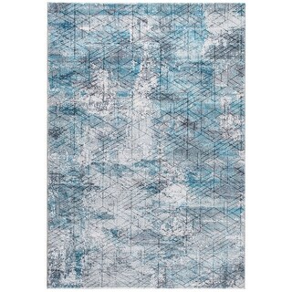 8' x 10' Blue Gray Abstract Cuboid Modern Area Rug - 3'6" - Bed Bath ...