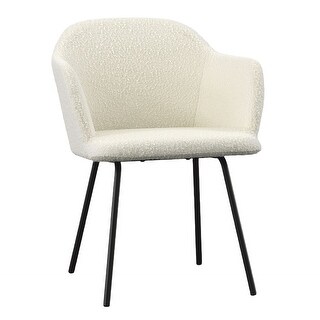 Rachel Polyester Blend Upholstered Dining Chair, Off-White - Bed Bath ...
