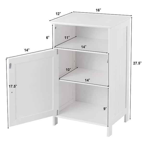 Bathroom Floor Storage Cabinet with Single Door and Adjustable Shelf ...