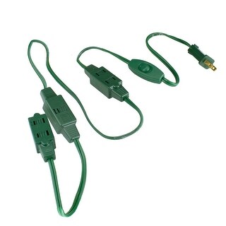 9' Green Indoor Extension Power Cord with 9-Outlets and Safety locks ...