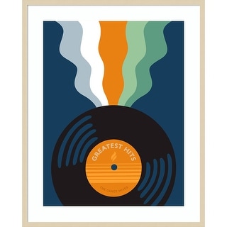 Retro Mixtape And Vinyl III by Laura Marr Wood Framed Wall Art Print ...
