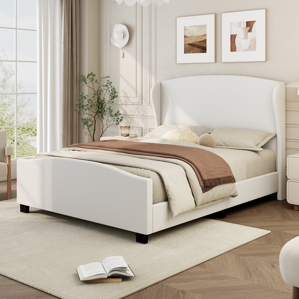 Curved wingback bed store