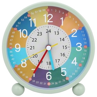 Mechanical Alarm Clock Colorful Cartoon Design, No Tick Sound, Battery ...