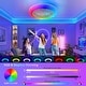 18"Ceiling Fan with RGB Light Remote, Smart LED Ceiling Fans with ...