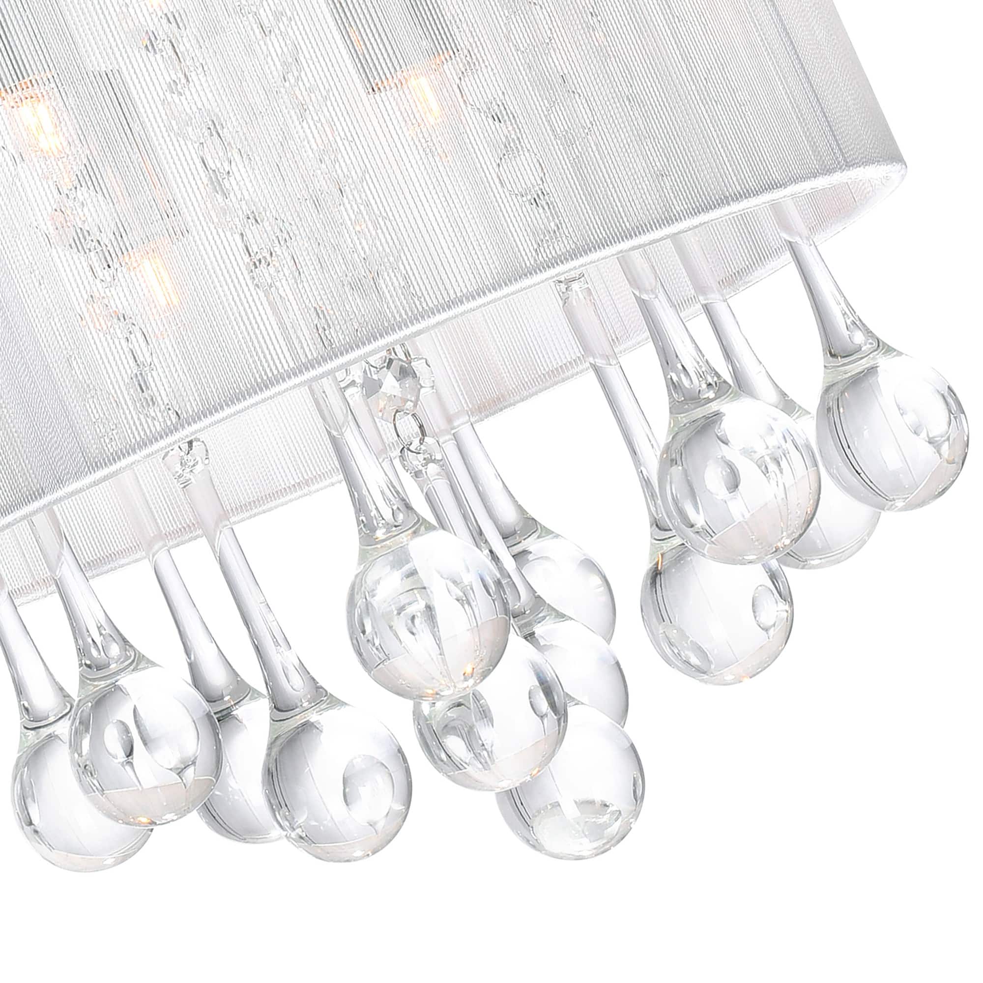 Water Drop 4 Light Drum Shade Flush Mount With Chrome Finish - Bed Bath ...