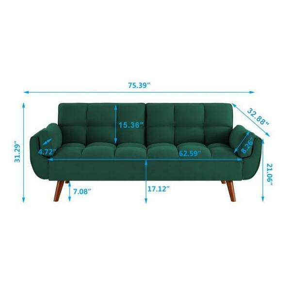APRIL Velvet Sleeper Loveseat Sofa Folding Recliner Loveseat Couch Tofu ...