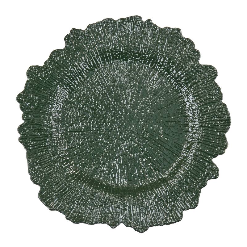 Scalloped Decorative Charger Plates (Set of 4) - Textured Round Table ...