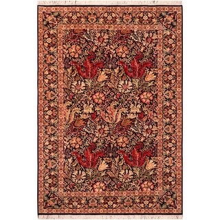 Gulshan Ayub Pak-Persian Annalee Black/Red Wool Rug (6'1 x 8'11) - 6'1 ...