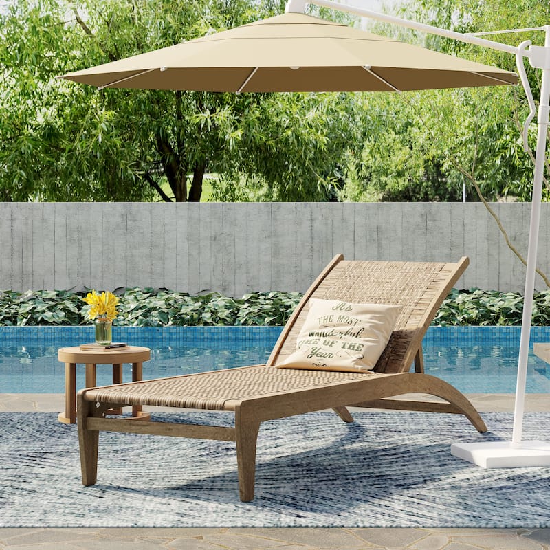 Lahaina Acacia Wood Outdoor Chaise Lounge by Christopher Knight Home ...