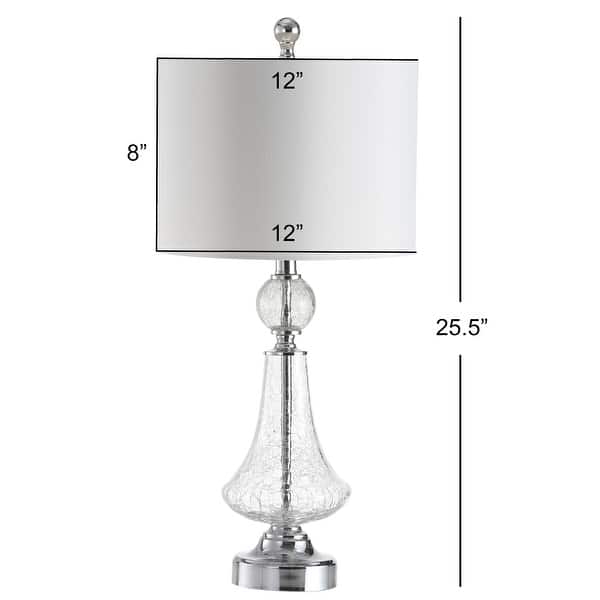SAFAVIEH Lighting 26-inch Mercury Clear Crackle Glass Table Lamp (Set of 2) - 12"x12"x25.5 ...