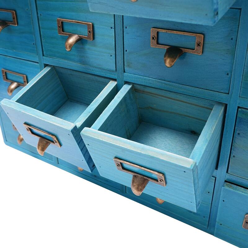 Traditional 16 Drawers Wood Apothecary Chest Storage Cabinet ...