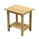 Kellie Modern Wood Outdoor Side Table, 2-Tier Slatted Rectangular ...