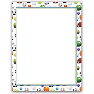 Stonehouse Collection - Sports Border Stationery - 8.5 x 11-60 Sports ...