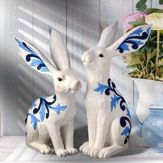 Resin Outdoor Scroll Bunny 13-14" Set of 2 - Bed Bath & Beyond - 35494654